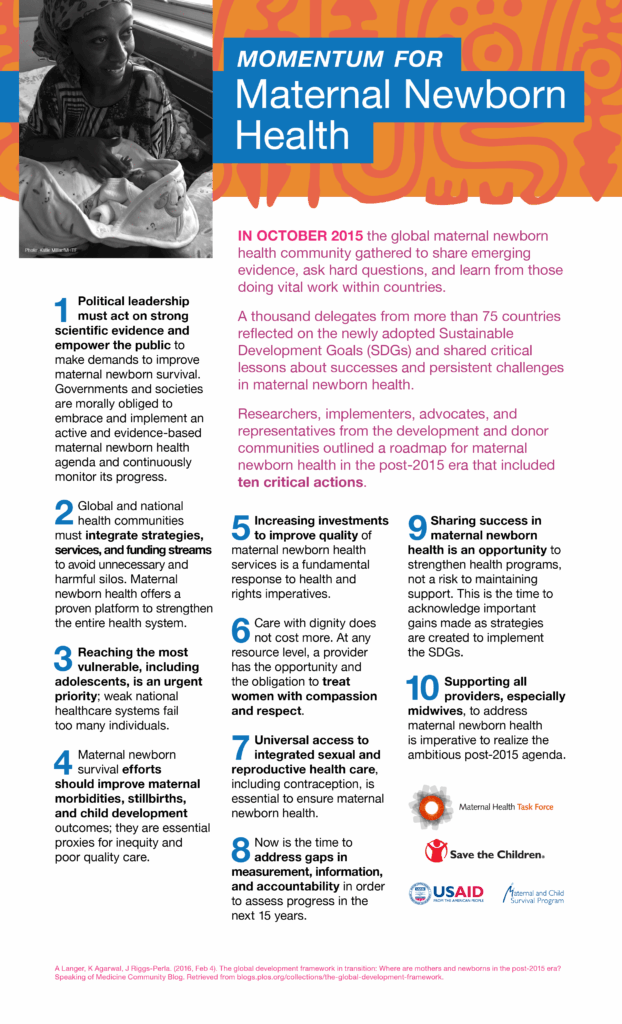 Celebrating One Year Since the 2015 Global Maternal Newborn Health ...