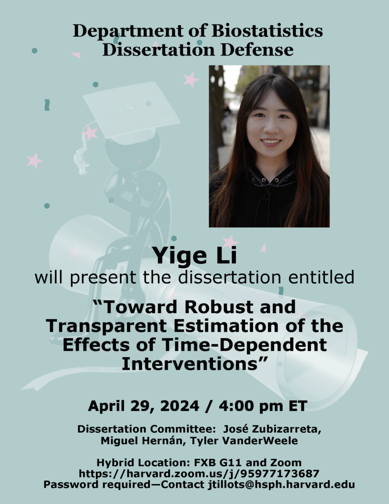 Dissertation Defense - Yige Li | Harvard T.H. Chan School of Public Health