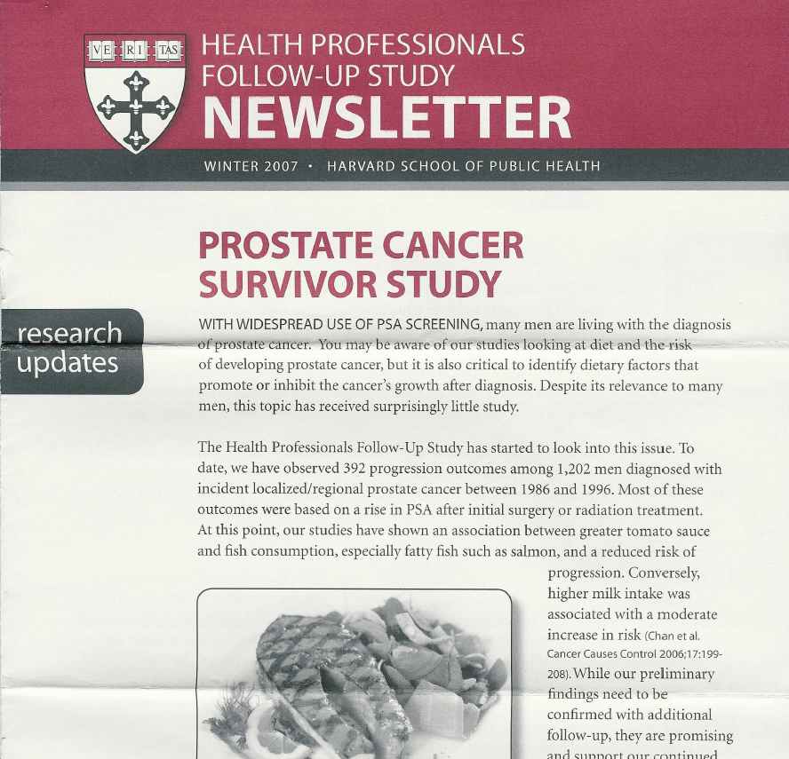 Publications and Newsletters | Health Professionals Follow-Up Study ...