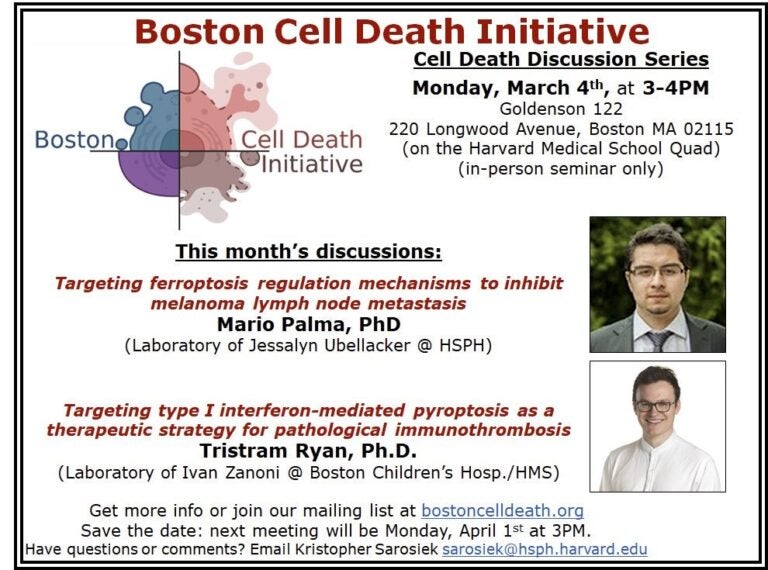 Previous Discussions | Boston Cell Death Initiative | Harvard T.H. Chan ...