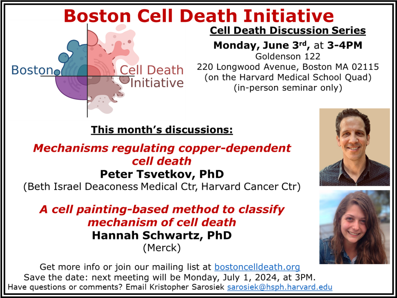 Previous Discussions | Boston Cell Death Initiative | Harvard T.H. Chan ...