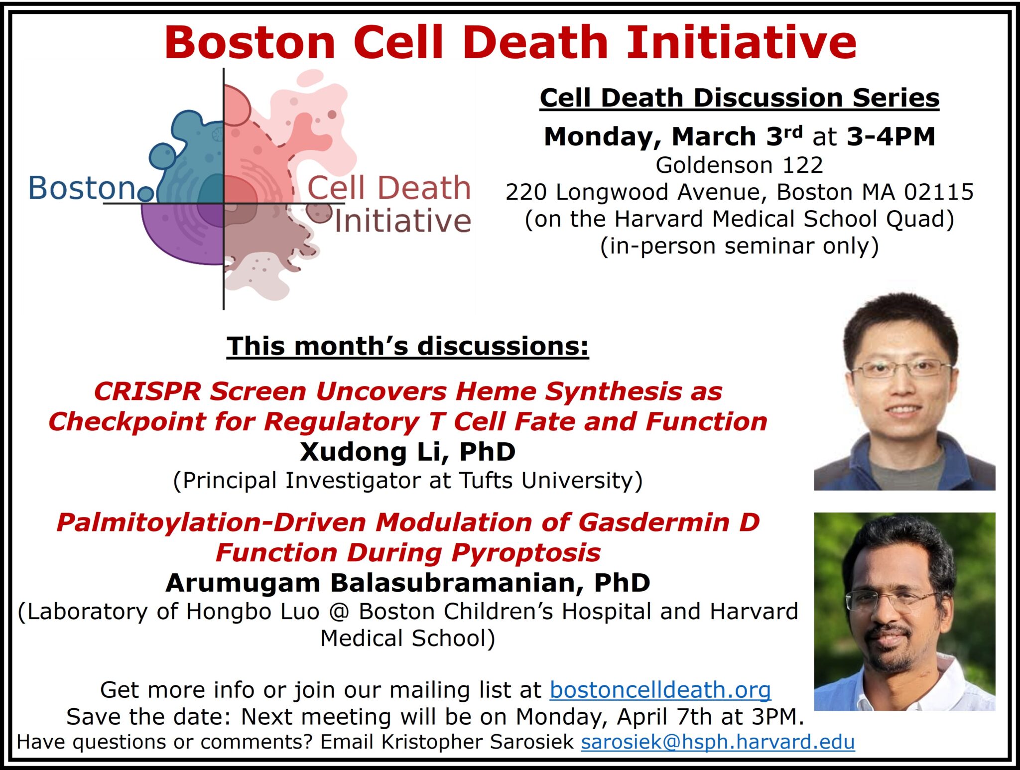Previous Discussions | Boston Cell Death Initiative | Harvard T.H. Chan ...