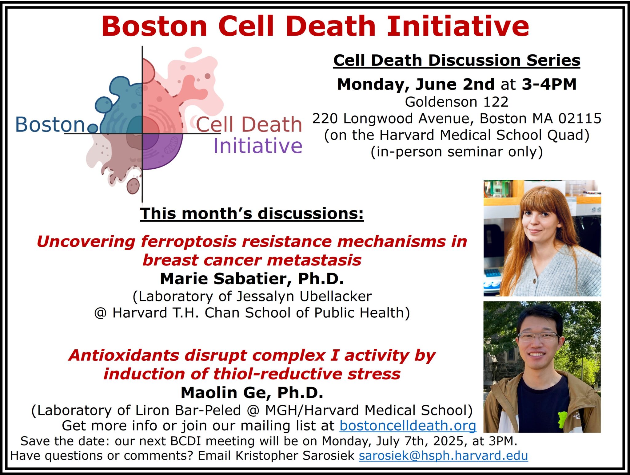Previous Discussions | Boston Cell Death Initiative | Harvard T.H. Chan ...